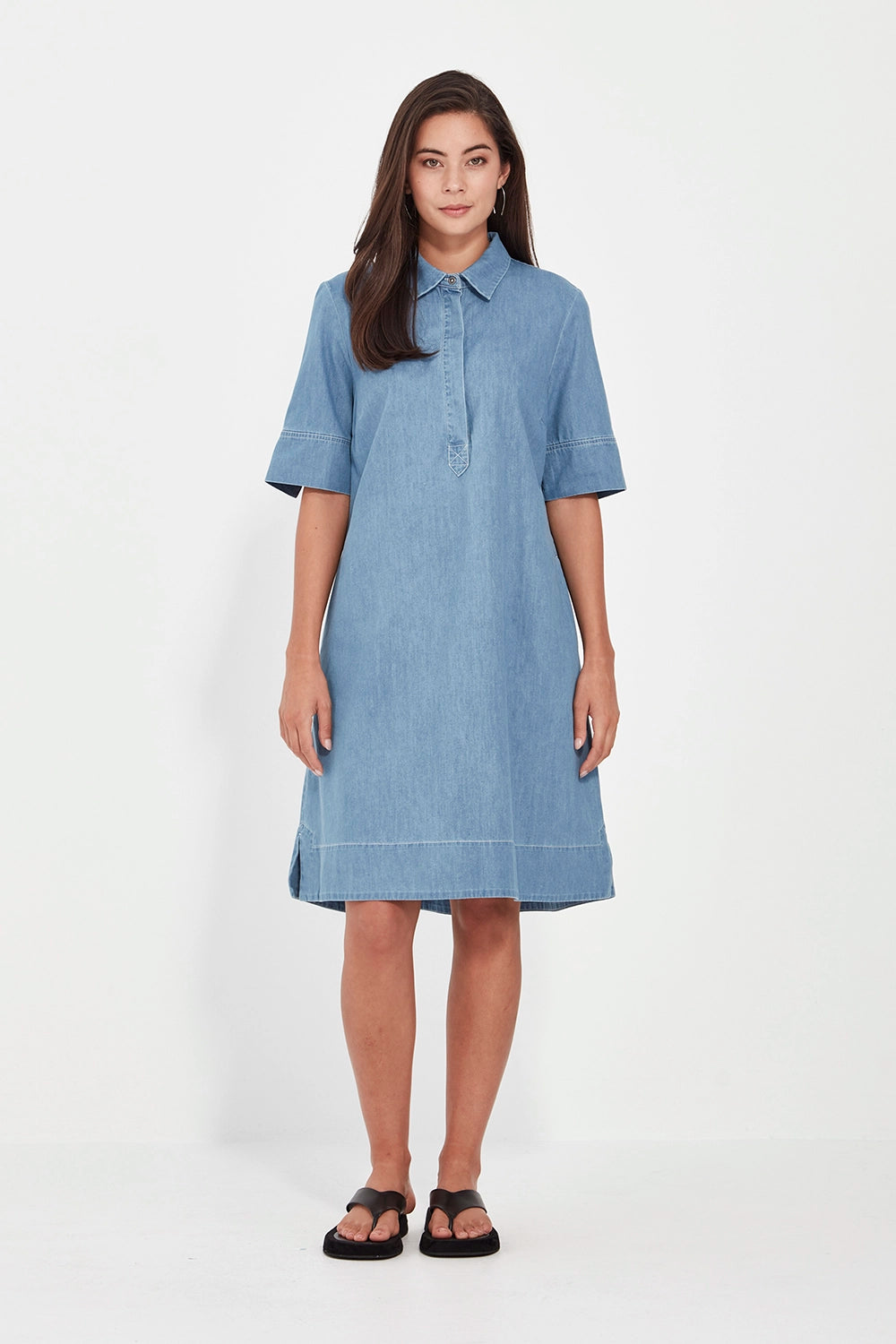 Verge Alex Dress in Denim 9980BR – Bacio Collection