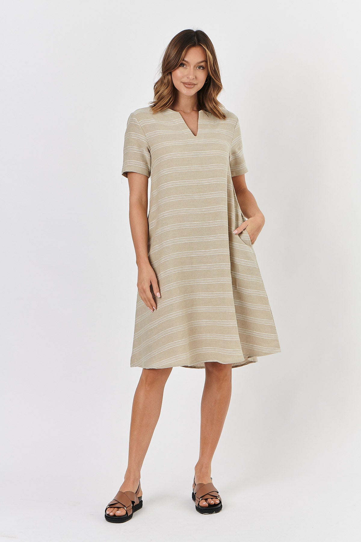Naturals by O & J Linen Dress GA468 – Bacio Collection