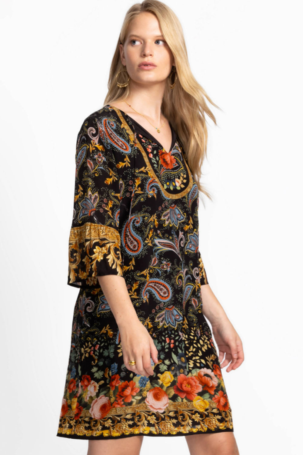 Johnny Was Sofiya Silk Dress – Leto Print | Bacio Collection